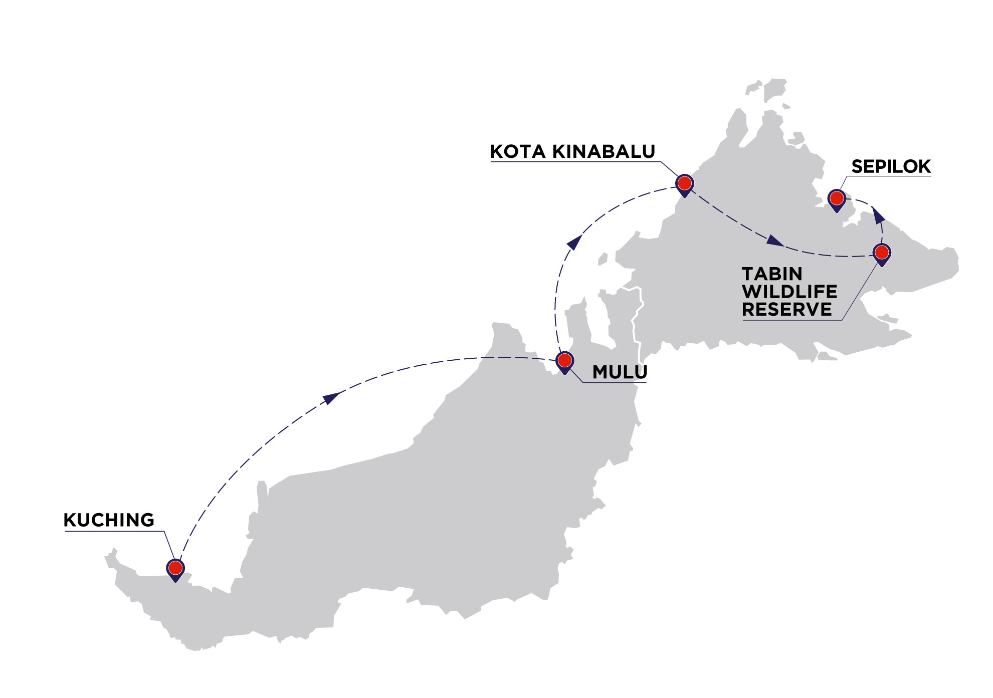 Borneo Highlights: Kuching, Mulu, Kota Kinabalu, Tabin Rainforest ...